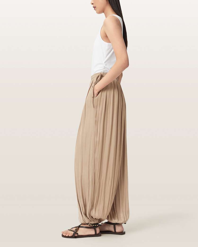 Eshe Loose Fit Satin Pants PINTO BROWN | ALLSAINTS US